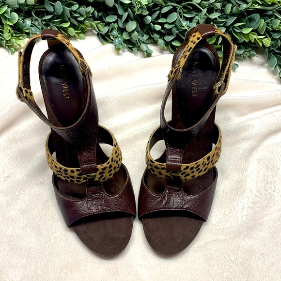 Nine West | Shoes | Women Nine West Dark Brown Leather Speckled Cowhide ...